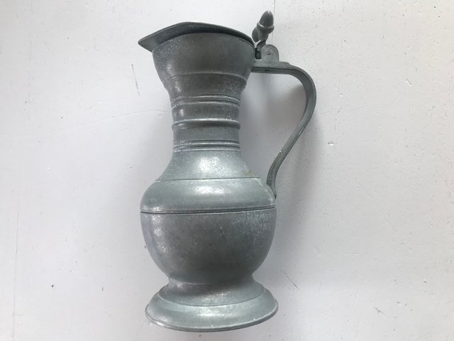 Tin Jug with a Lid Decorated with Acorns, 1890s for sale at Pamono