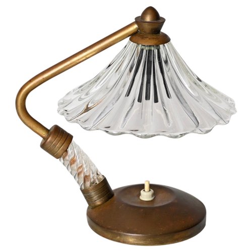 Bellflower Table Lamp in Murano Glass and Brass attributed to Ercole ...