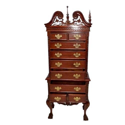 Classic Carved Wood Tallboy with Nine Drawers with Bronze Handles for ...