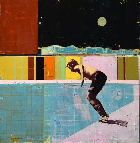 Dan Parry-Jones, Skater with Night Sky, Acrilico e supporti misti, 2024 ...