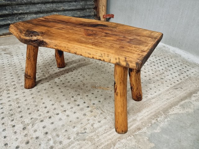 Vintage Rustic Coffee Table in Beech, 1960s for sale at Pamono