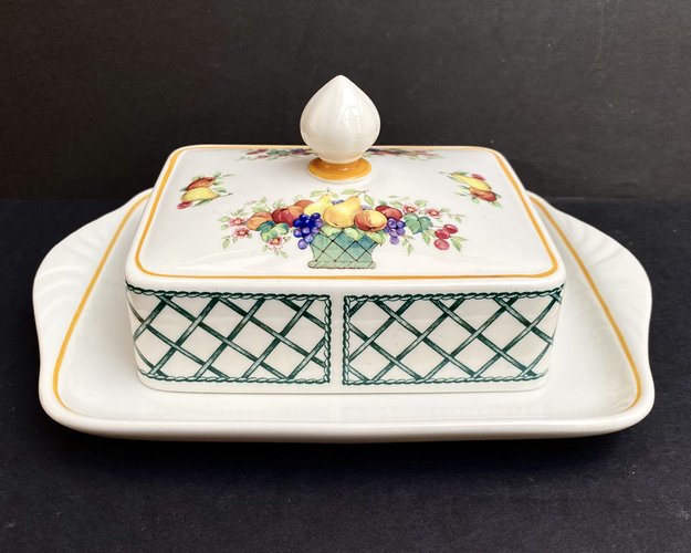 Vintage German Basket Rectangular Covered Butter Dish from Villeroy ...