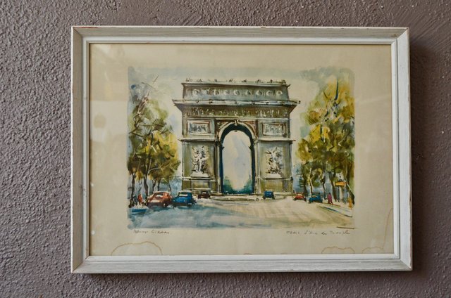 Marius Girard, L'Arc De Triomphe Paris, 1950s, Lithograph, Framed for ...