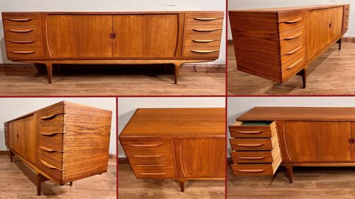 Mid-Century Danish Teak Sideboard Server by Johannes Anderson, 1960s ...