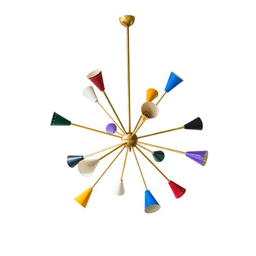Lustre Sputnik Vintage en Laiton, 1960s en vente sur Pamono