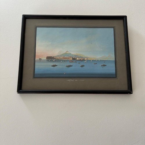 Neapolitan Artist, Napoli Da Mare, 19th Century, Gouache, Framed for ...
