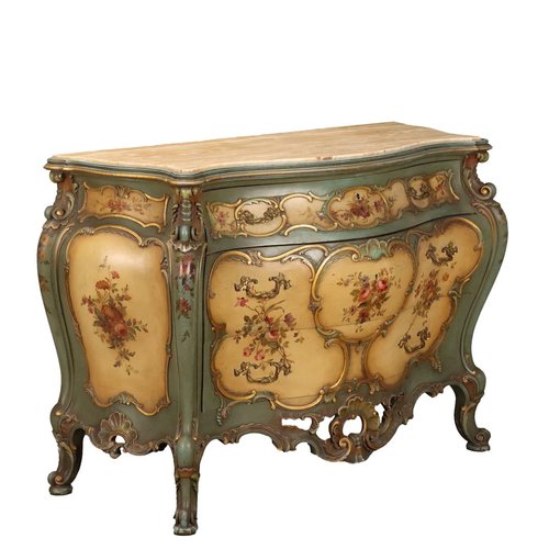 Antique Baroque Style Chest of Drawers in Maple for sale at Pamono