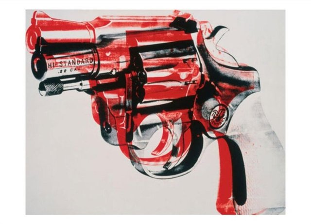 Andy Warhol, Gun (Black and Red on White), Digital Print for sale at Pamono