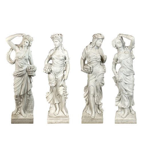 Italian Artist, Four Seasons Statues, Marble, Set of 4 for sale at Pamono