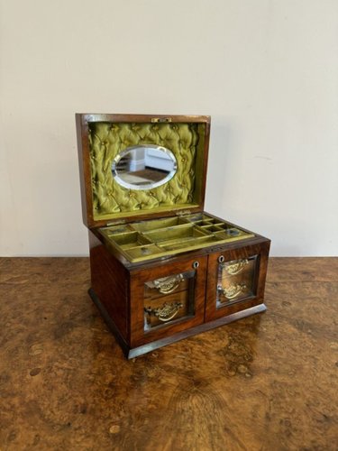 Victorian Burr Walnut Jewellery Box, 1870s for sale at Pamono