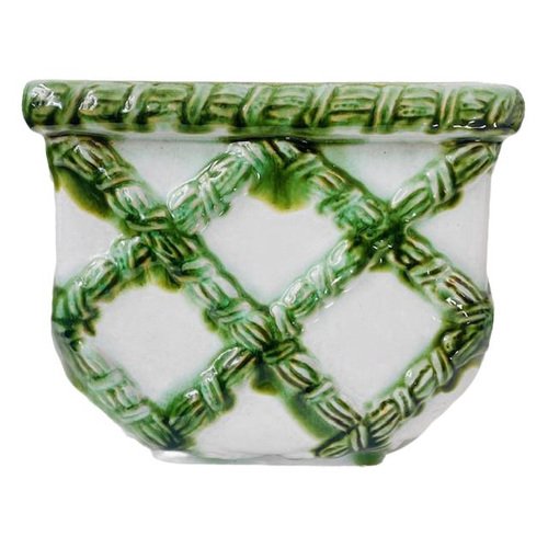 Green & White Checked Flower Pot from Carstens Tönnieshof, West Germany ...