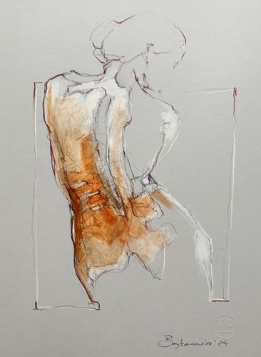 Michal Bajsarowicz, Desnudo, Técnica mixta sobre papel, 2024 en venta en Pamono