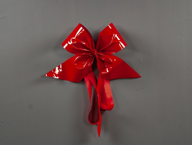 Large Red Gift Bow Hand-Formed from Plastic for sale at Pamono
