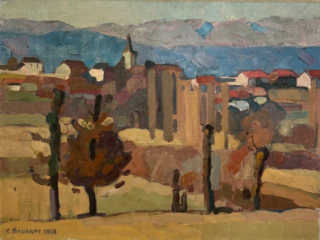 Charles Emile Brunner, Campagne genevoise, 1918, Oil on Canvas for sale ...