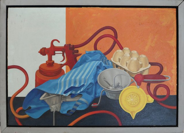 Keiser Pierre, The Red Gun, 1973, Oil on Canvas for sale at Pamono