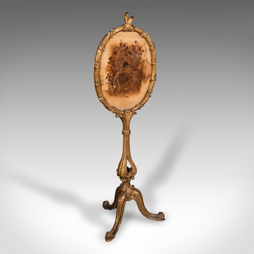 English Pole Screen in Giltwood & Glass, 1820s for sale at Pamono