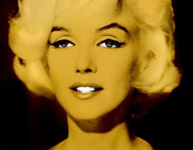 Batik, Gold Marilyn, Marilyn Monroe, 2023, Signed Limited Edition Pop Art for sale at Pamono