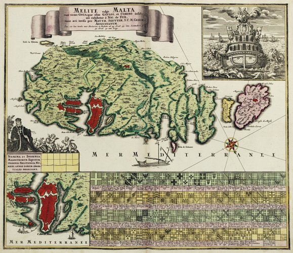 18th Century Map Celebrating the Knights of Malta for sale at Pamono