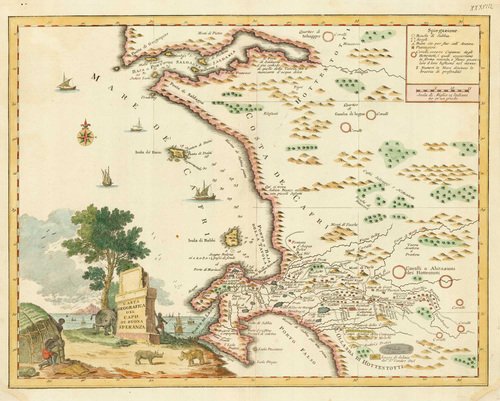 18th Century Italian Map of the Cape of Good Hope by Albrizzi, 1740 for ...