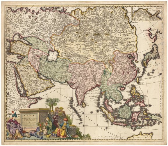 17th Century Map of Asia, 1690 for sale at Pamono