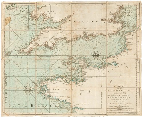18th Century Sea Chart of the English Channel for sale at Pamono