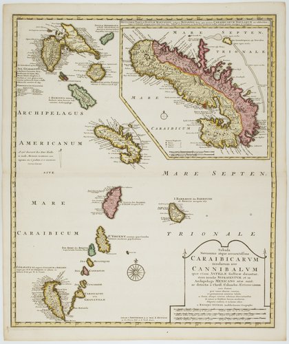 Early 18th Century Map of the Caribbean for sale at Pamono
