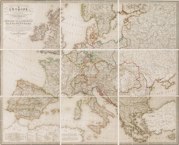 Wall Map of Europe According to the Congress of Vienna for sale at Pamono