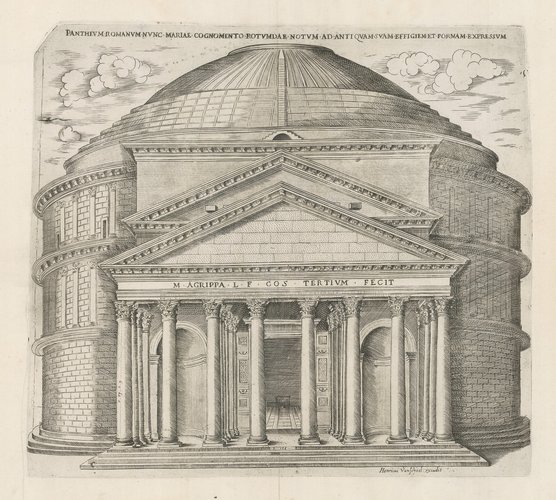 Rome's Pantheon, 1600s, Engraving for sale at Pamono