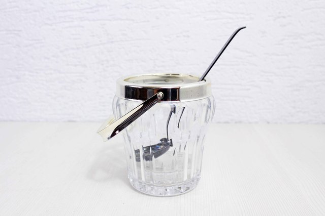 Crystal and Silver-Plated Ice Bucket with Spoon, 1970s, Set of 2 for ...