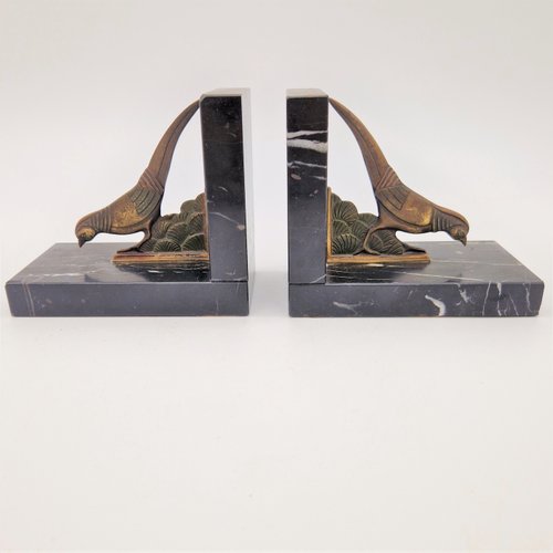 Art Nouveau Bookends with Marble Bases, 1910s, Set of 2 for sale at Pamono