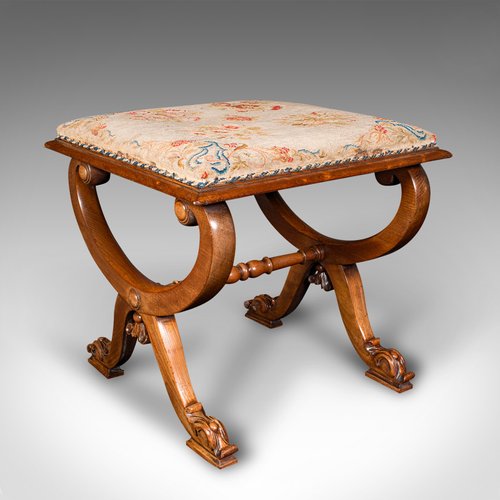 Regency English Walnut Frame Stool, 1820s for sale at Pamono
