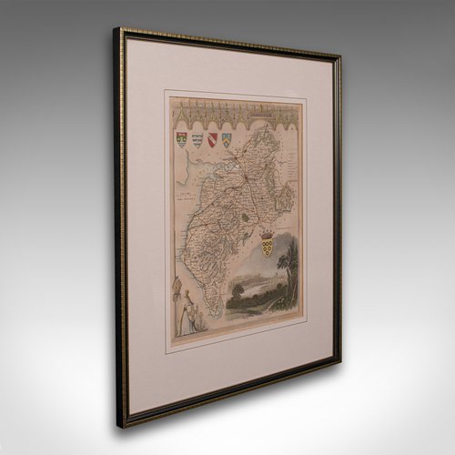 Victorian English Lithographic Map of Cumberland for sale at Pamono