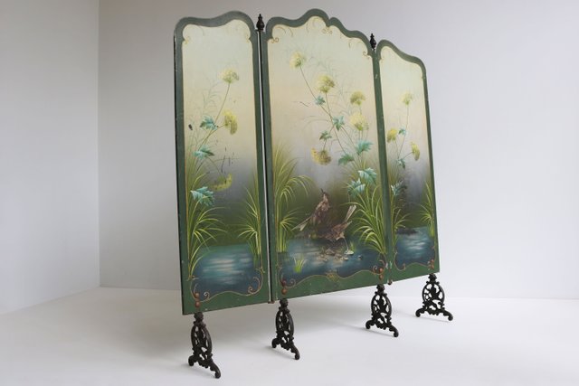Art Nouveau Jugendstil French Hand Painted Fire Screen Fireplace, 1900s ...