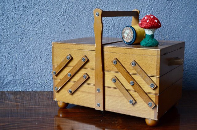 Bohemian Wooden Sewing Box for sale at Pamono