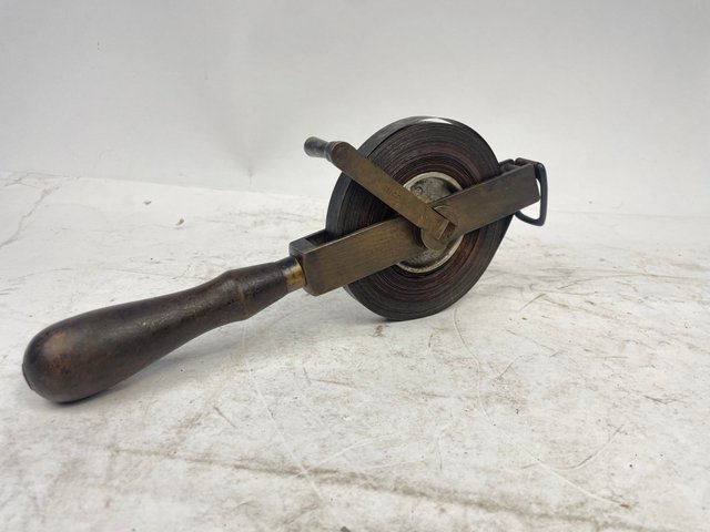 Antique Tape Measure in Metal and Brass, 1930s for sale at Pamono