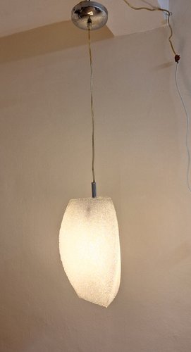 Vintage Belgian Height-Adjustable Ceiling Lamp in White Plastic ...