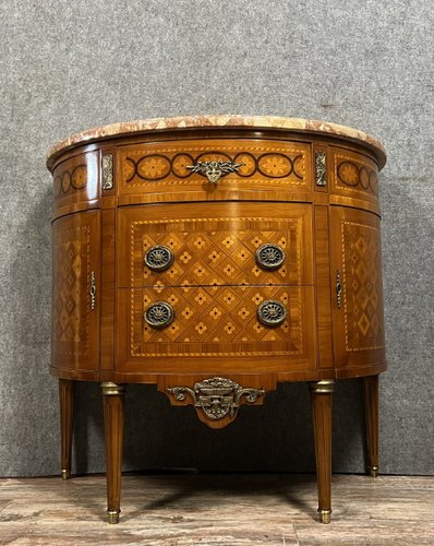 Louis XVI Half-Moon Chest of Drawers in Rosewood and Rosewood Veneer ...