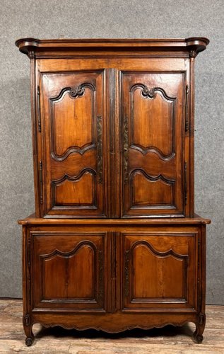 Louis XV Two-Body Buffet in Cherry and Walnut, 1890s for sale at Pamono
