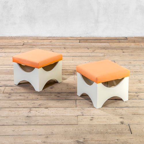 Mod. Dado T29 Poufs by Ettore Sottsass for Poltronova, 1960, Set of 2 for sale at Pamono