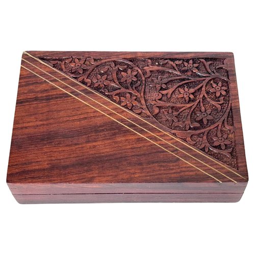 Decorative Cigarette Box in Wood, India, 1960s for sale at Pamono