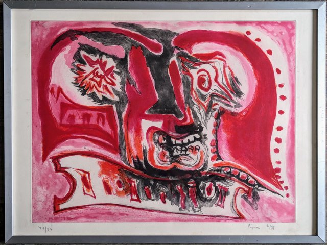Edouard Pignon, Portrait of a Man, Color Lithograph, 1988 for sale at ...