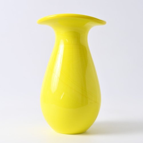 Bright Yellow Glass Vase, 1990s for sale at Pamono