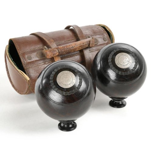 Lawn Bowling Balls with Bag, 1912, Set of 3 for sale at Pamono