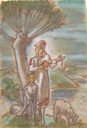 Niklavs Strunke, Homeland, 1940s-1950s, Mixed Media for sale at Pamono