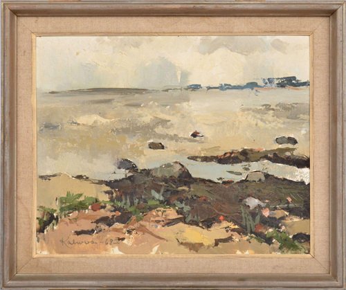 Seashore, Oil on Board, 20th Century for sale at Pamono