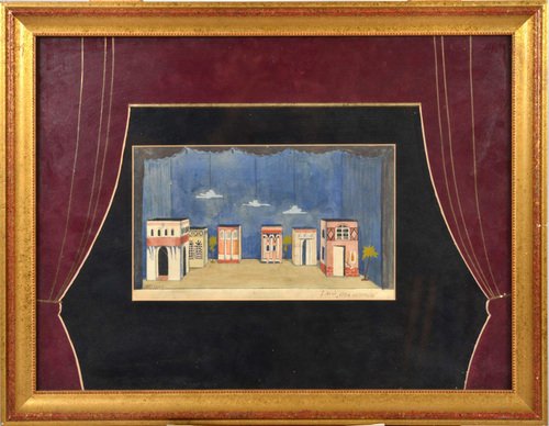 Nikolai Ushin, Sketch for the Show Interest Game, Act 1, 20th Century, Mixed Media for sale at ...