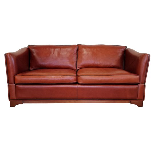 Double Castle Sofa in Genuine Leather for sale at Pamono