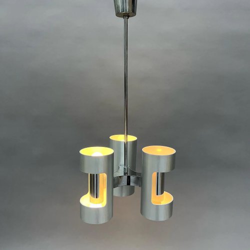 Space Age Metal Chandelier, 1960s for sale at Pamono