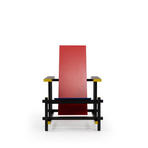 Chaise Rouge et Bleue par Rietveld pour Cassina, 1980s en vente sur Pamono