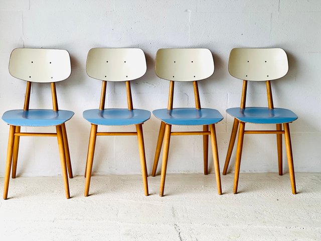 Vintage Kitchen Chairs from Ton, 1960, Set of 4 for sale at Pamono